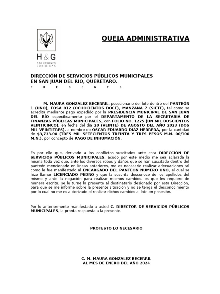 Queja Administrativa Lalo Herrera | PDF