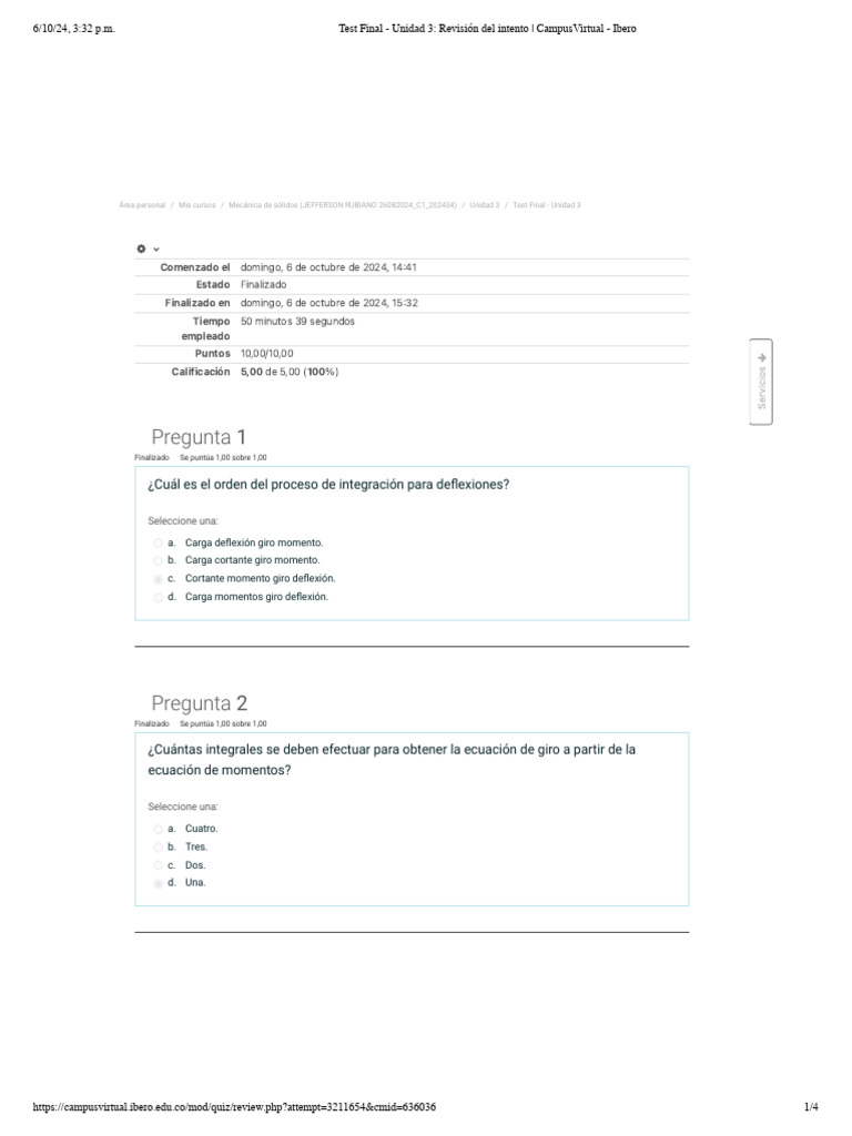 Test Final - Unidad 3 - JG | PDF