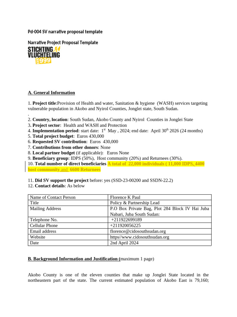SSD-24-00283 Narrative Project Proposal Template 2020 CIDO - 26th April ...