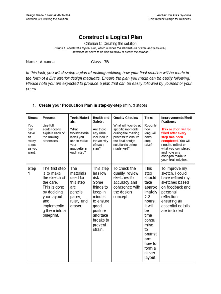 7B Design CC1 ProcessAmanda T4 2324 | PDF