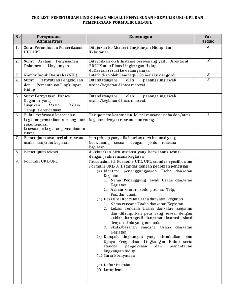 Check List_UKLUPL | PDF