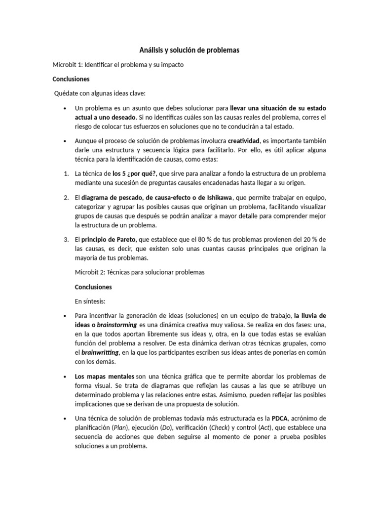 Análisis y Solución de Problemas | PDF