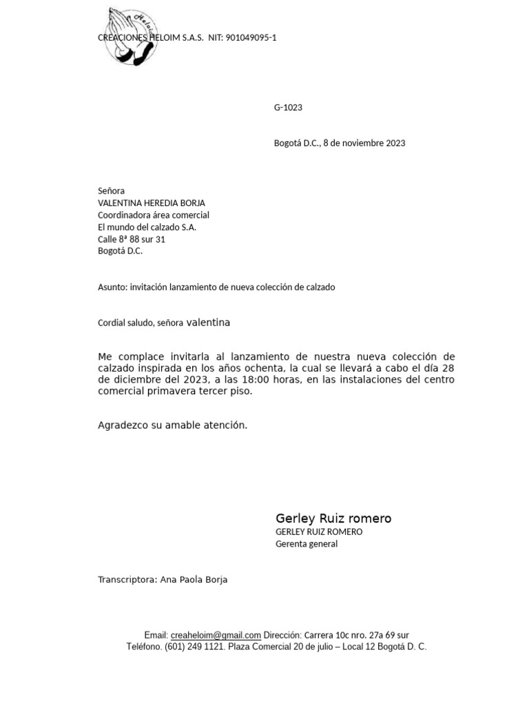 Carta Estilo Bloque 1 | PDF