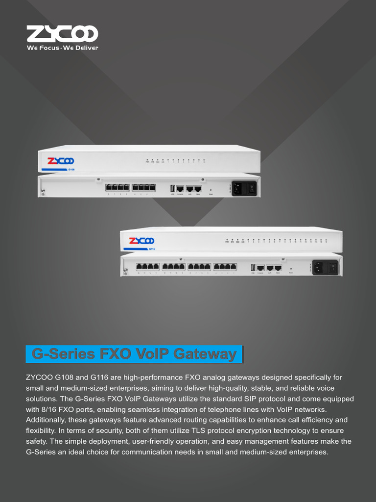 G-Series FXO VoIP Gateway Datasheet v1.0.0 | PDF