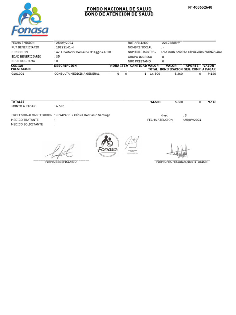 Fonasa PDF | PDF