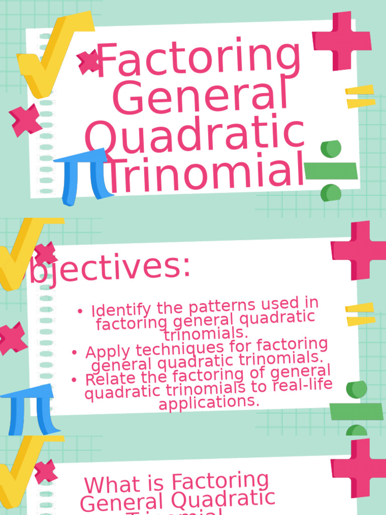 General Quadratic Trinomials | PDF