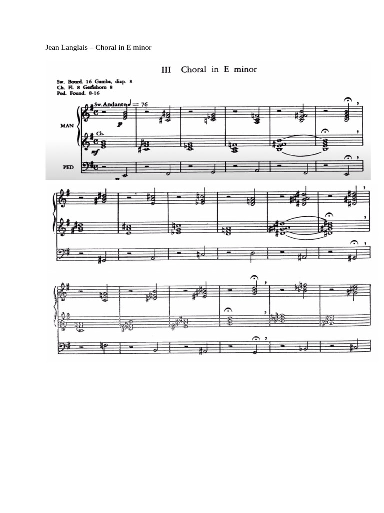 Jean Langlais - Choral in E Minor | PDF