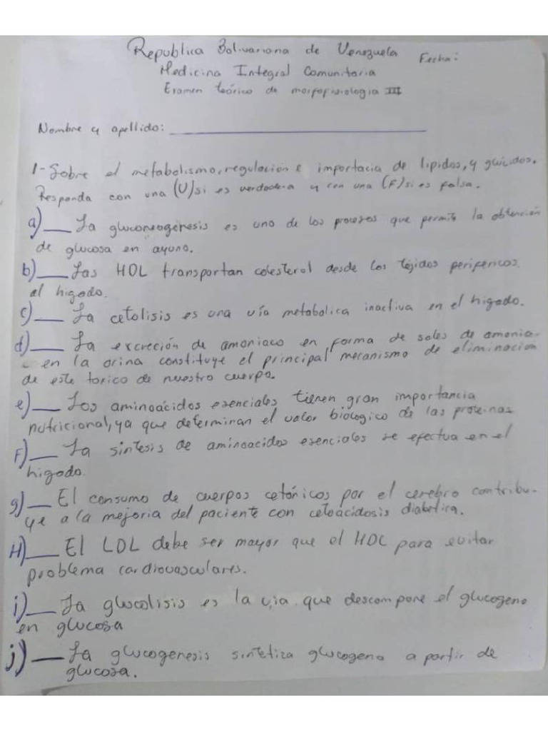 Examen Teórico Morfo III | PDF