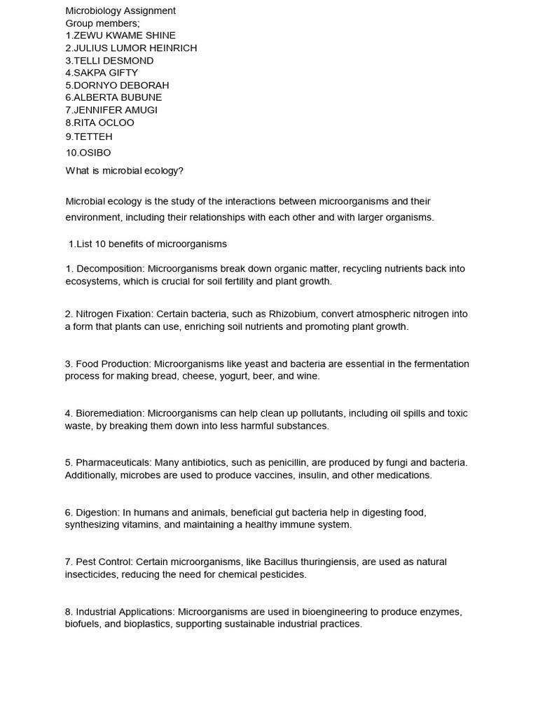 Microbiology Assignment Copy Pdf