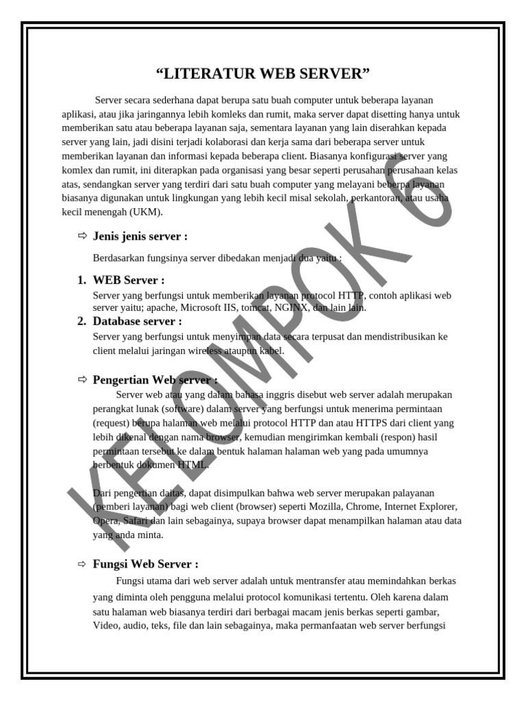 KELOMPOK 6 WEB SERVER | PDF
