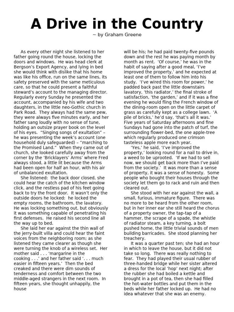 A Drive in The Country | PDF