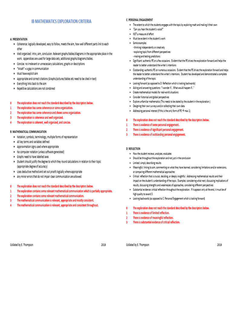 Exploration Criteria 2019 | PDF
