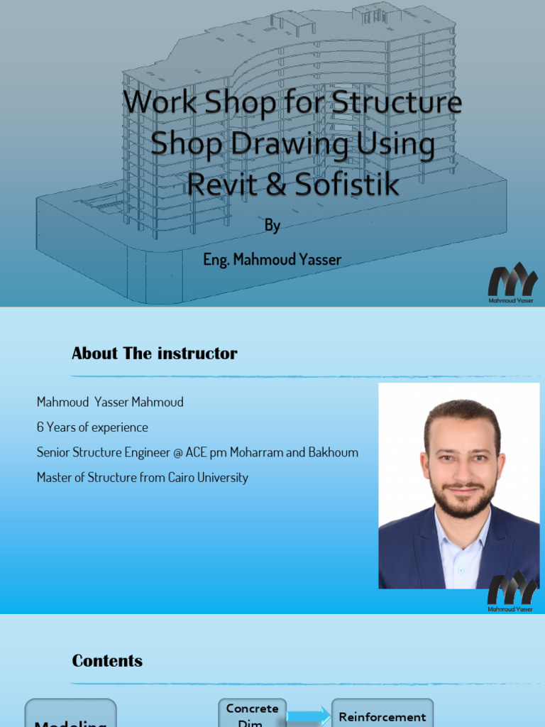 Work Shop For Strcuture Shop Drawing Using Revit & Sofitik | PDF