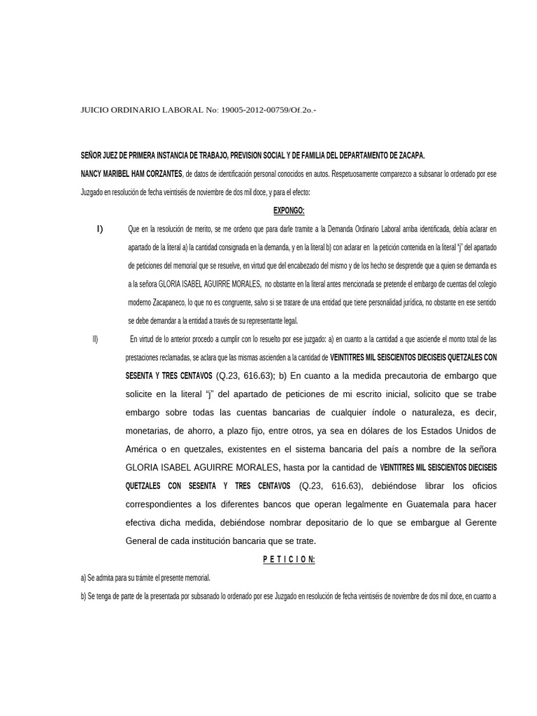 Previo Incidente Nancy Ham | PDF