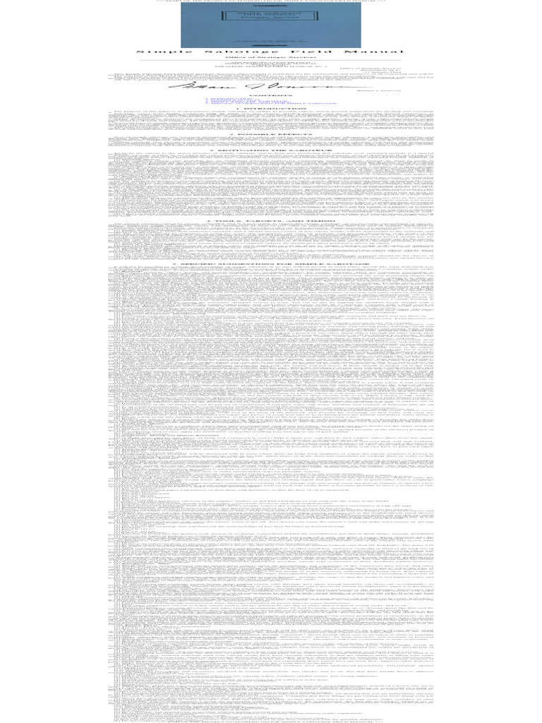 Simple Sabotage Field Manual | PDF