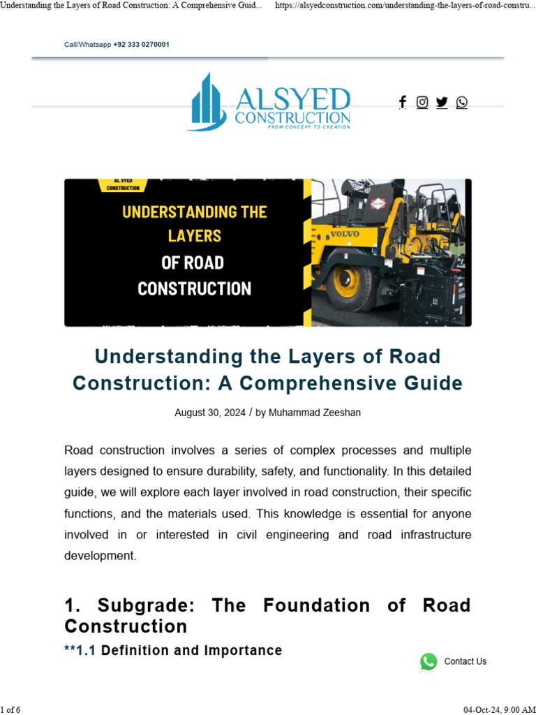 Understanding The Layers of Road Construction - A Comprehensive Guide ...
