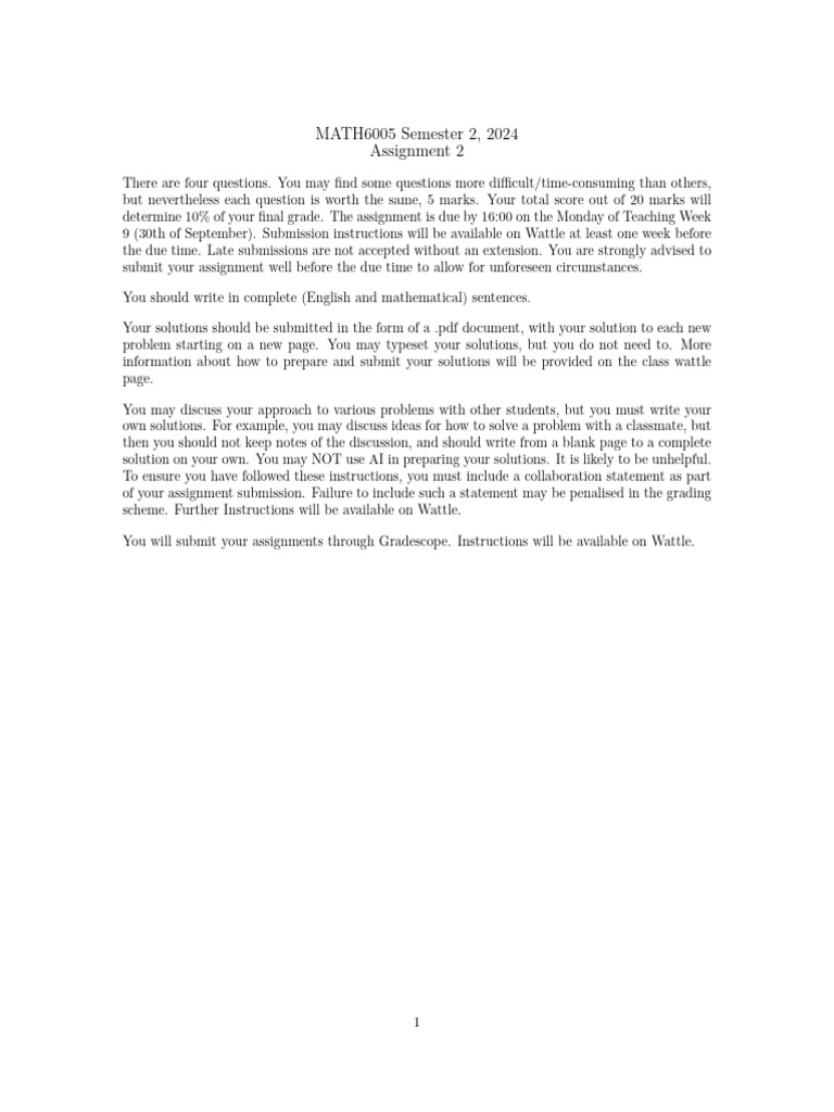 MATH6005 Assignment 2 | PDF