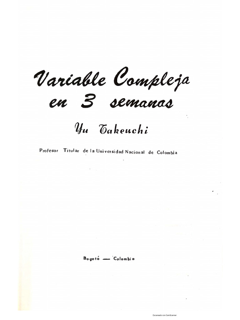 Variable Compleja en 3 Semanas-Yu Jakeuchi | PDF