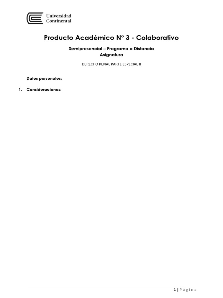 PA3 Tarea Colaborativa 2024 10 - DERECHO PENAL PARTE ESPECIAL II | PDF | Justicia | Computadoras