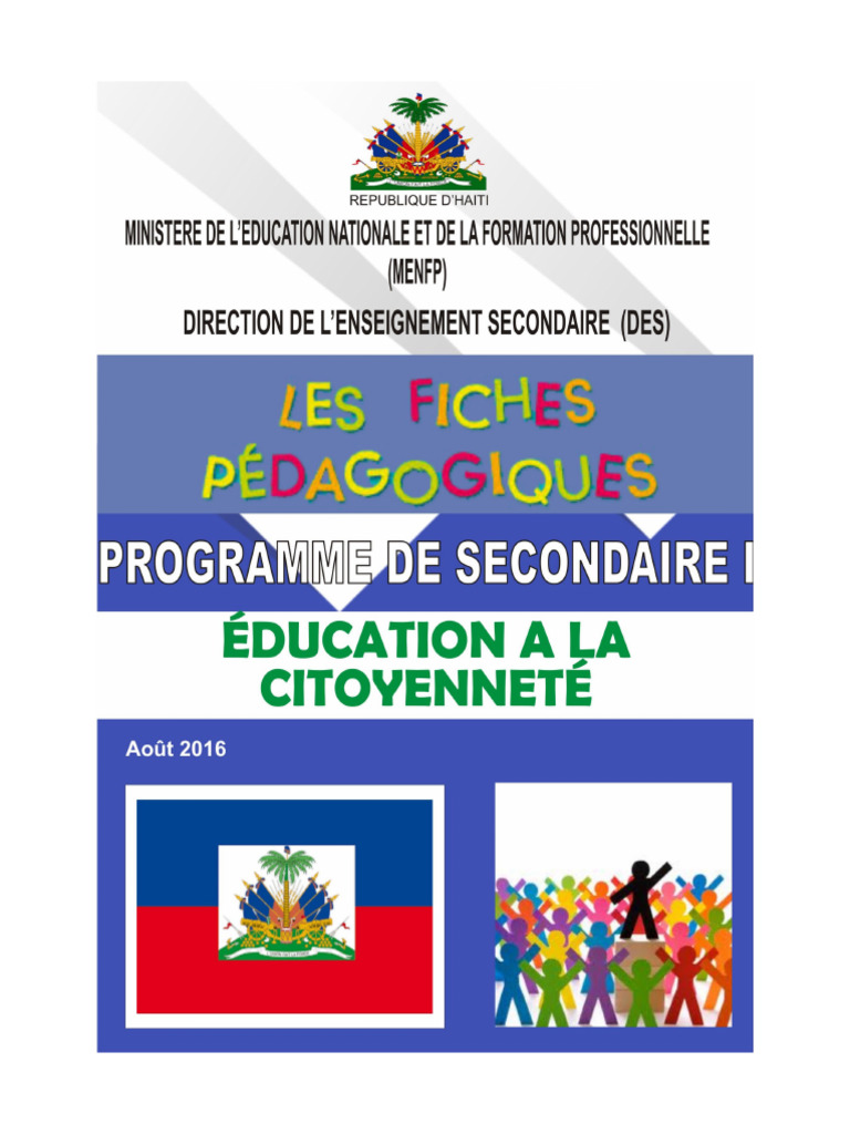 Fiches Pédagogiques Education À La Citoyenneté (Fiches NS1) Août 2016 | PDF