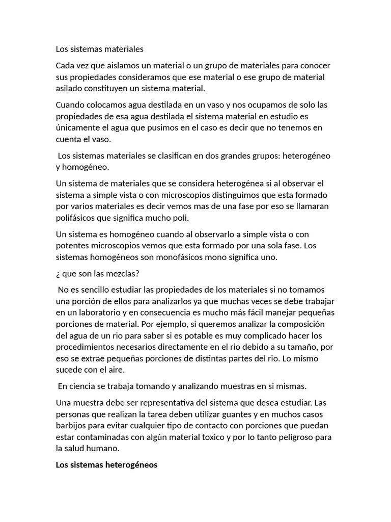 Quimica Sistema de Materiales | PDF