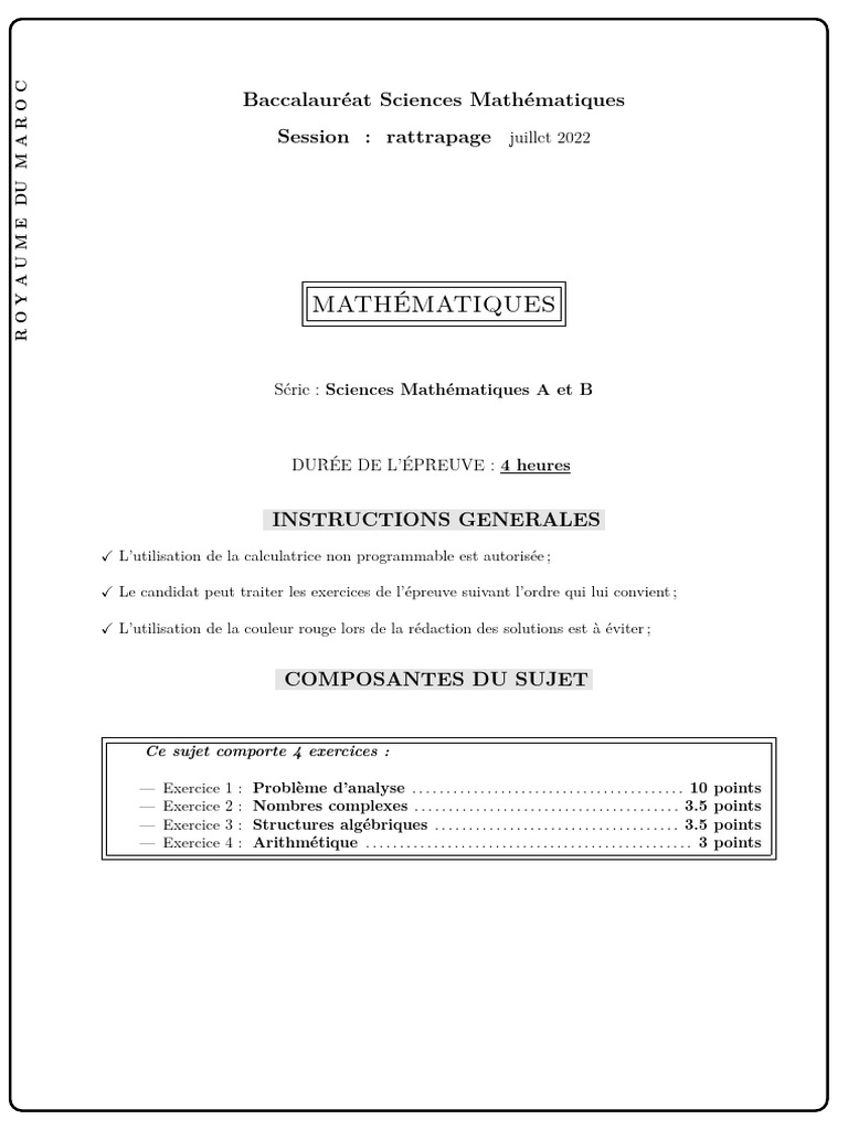 national 2bac math | PDF