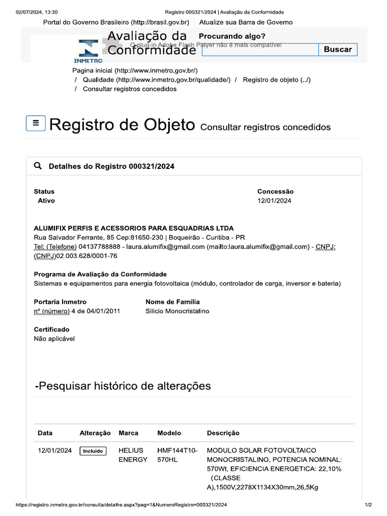 Certiicado Módulo - Helius Energy - HMF144T10 570-590W | PDF