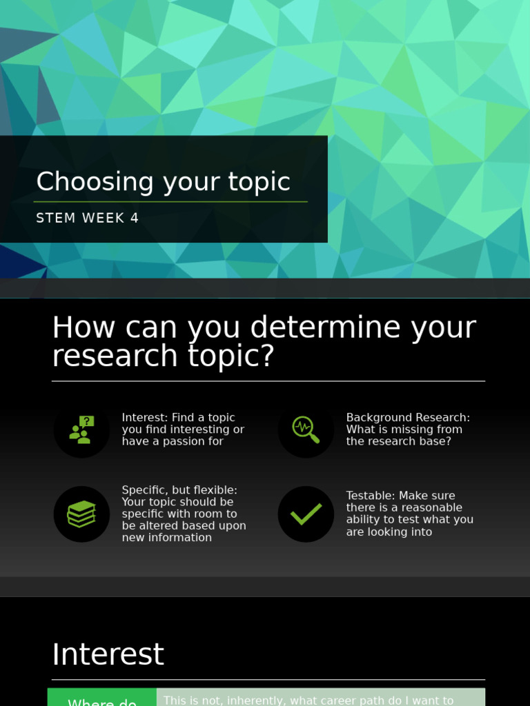 Choosing Your Topic | PDF