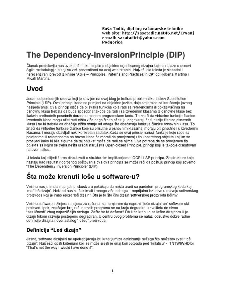 Dependency Inversion Principle | PDF
