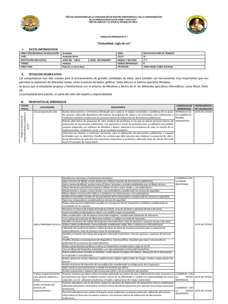 Unidad 1 Ept Leon Xiii 2024 | PDF