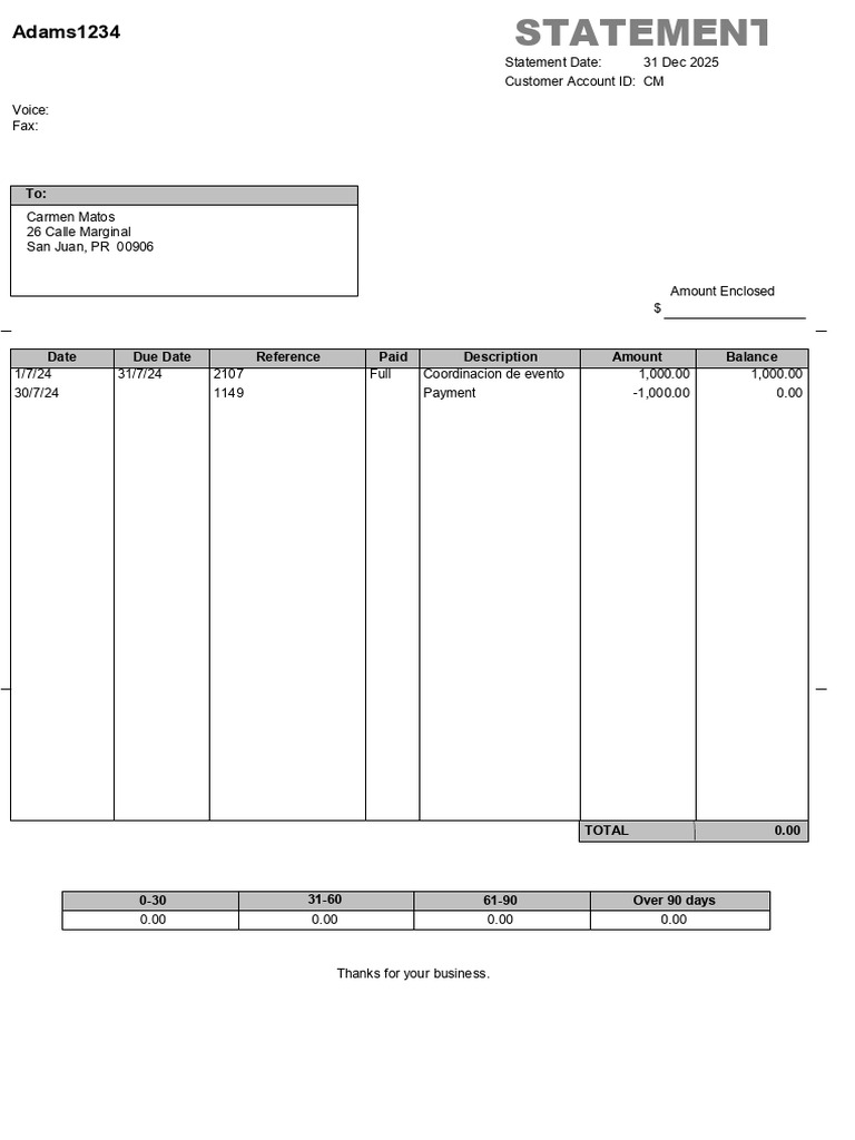 Customer Statement | PDF