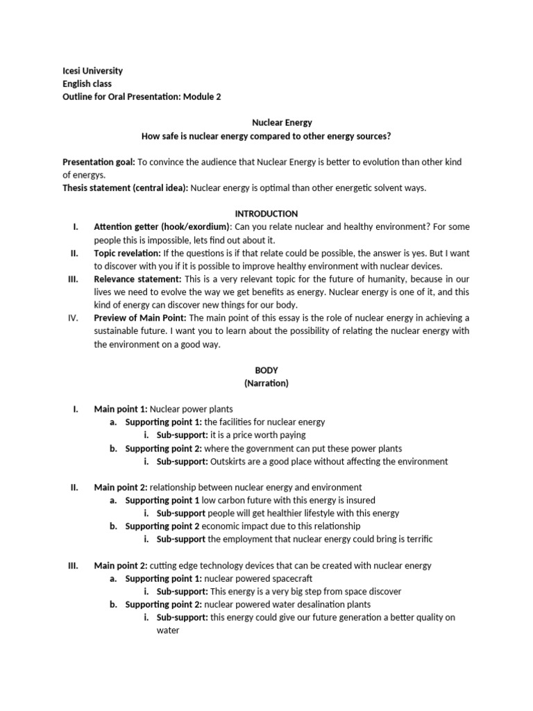 English Module 2 Outline Carlos Borrero | PDF