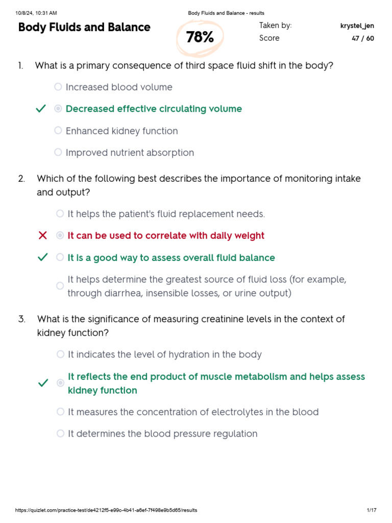 Body Fluids and Balance - results 3 | PDF