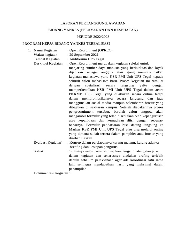 LPJ BIDANG PERSONALIA KSR 22 | PDF