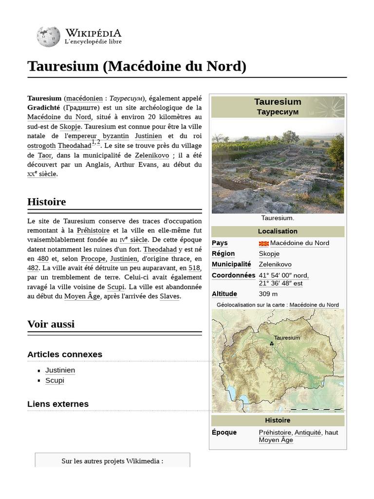 Tauresium (Macédoine Du Nord) | PDF