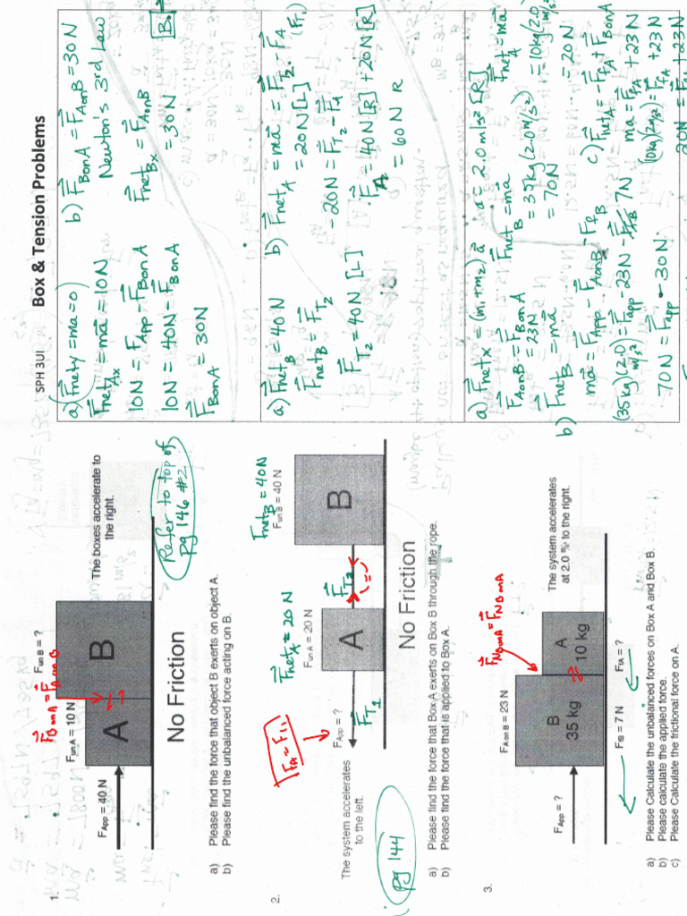 Boxes & Tension-ANSWERS - 6 Ques - Student HO | PDF