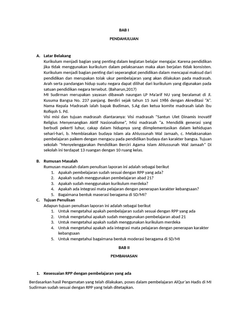 Laporan Qurdis | PDF