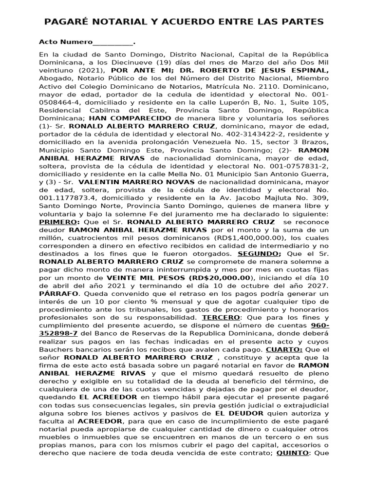 Pagare Notarial | PDF