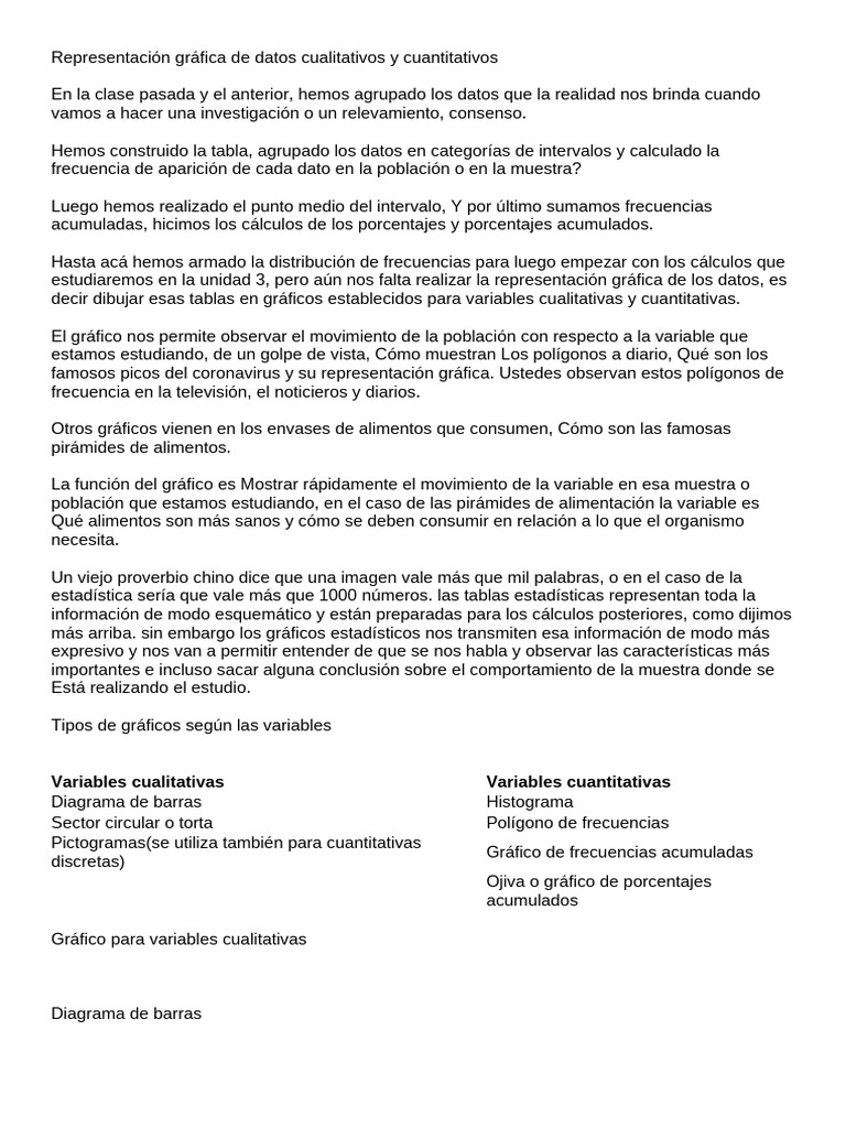 Representación Gráfica de Datos Cualitativos y Cuantitativos | PDF | Histograma | Métodos y ...