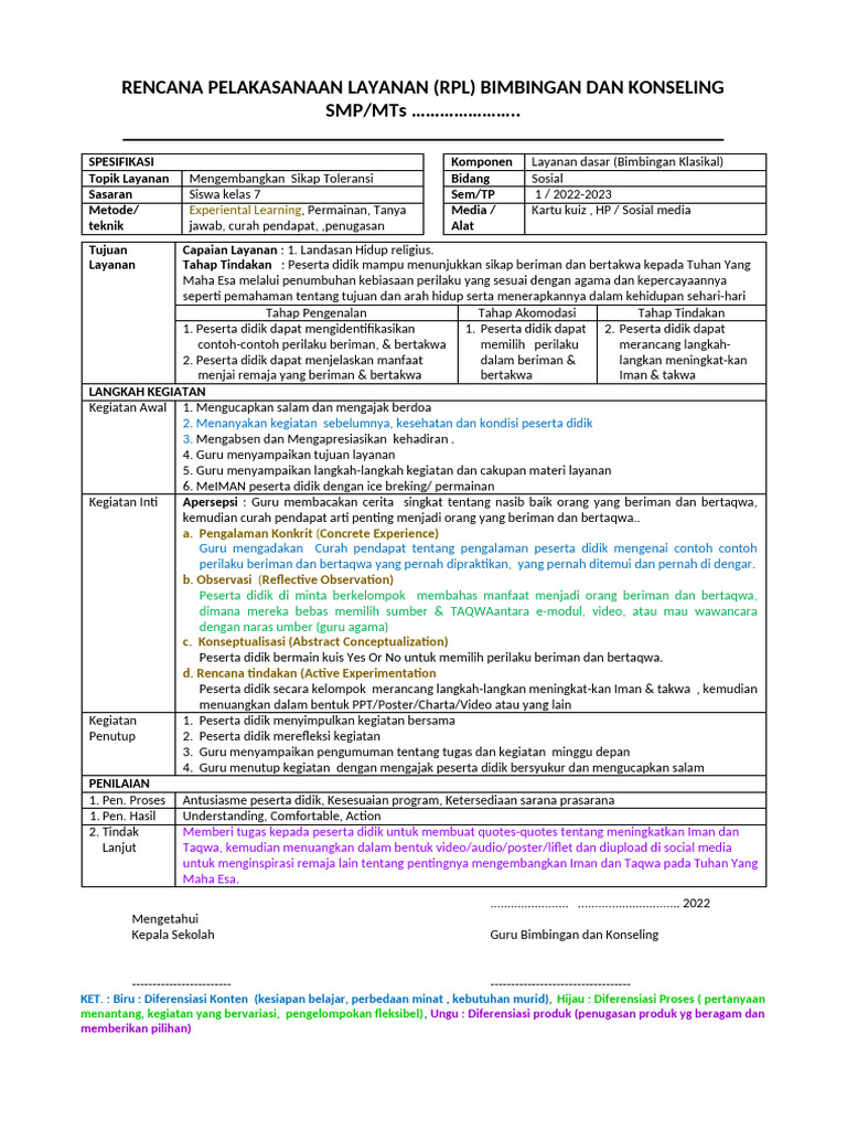 RPL BK - Meningkatkan Iman Dan Taqwa | PDF | Karier & Perkembangan