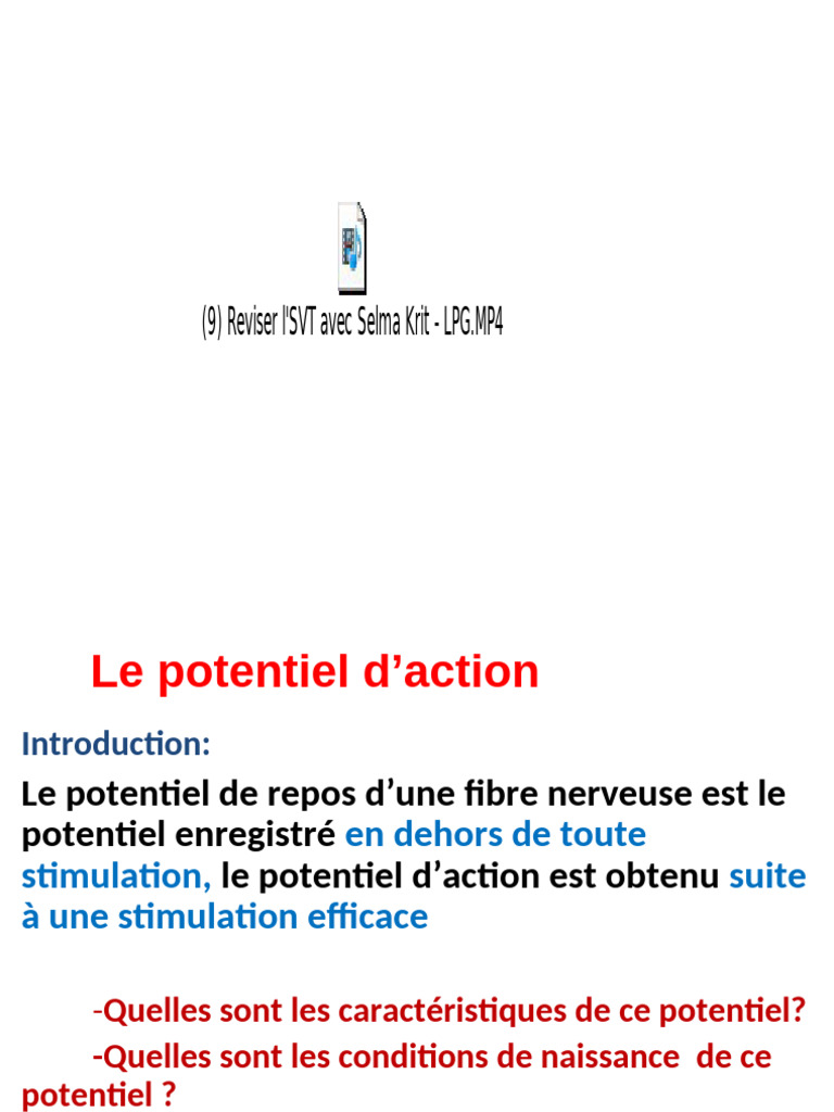 Le Potentiel D'action | PDF