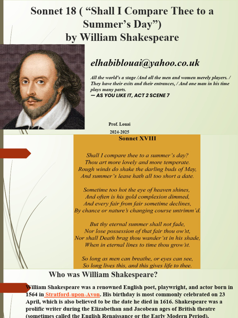 2nd Lecture Sonnet 18 | PDF