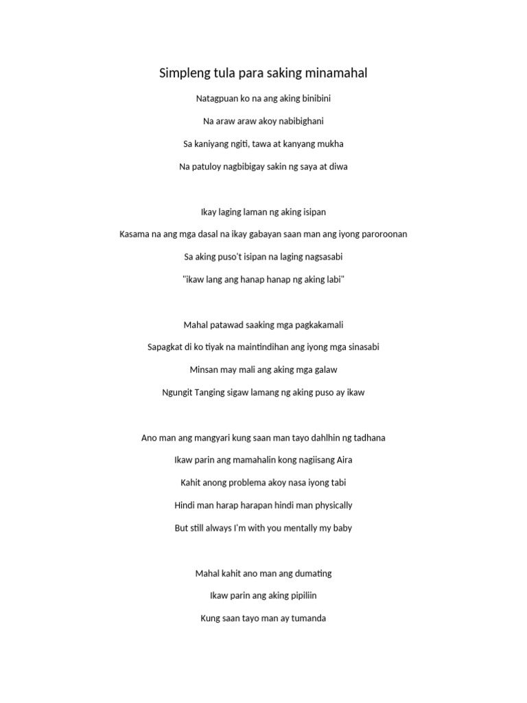 Simpleng Tula P-WPS Office | PDF