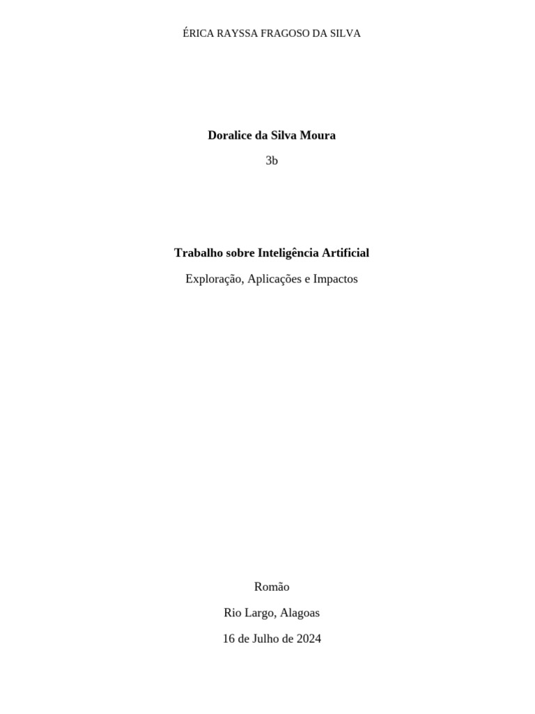 Trabalho IA ABNT Completao ÉRICA RAYSSA FRAGOSO DA SILVA | PDF