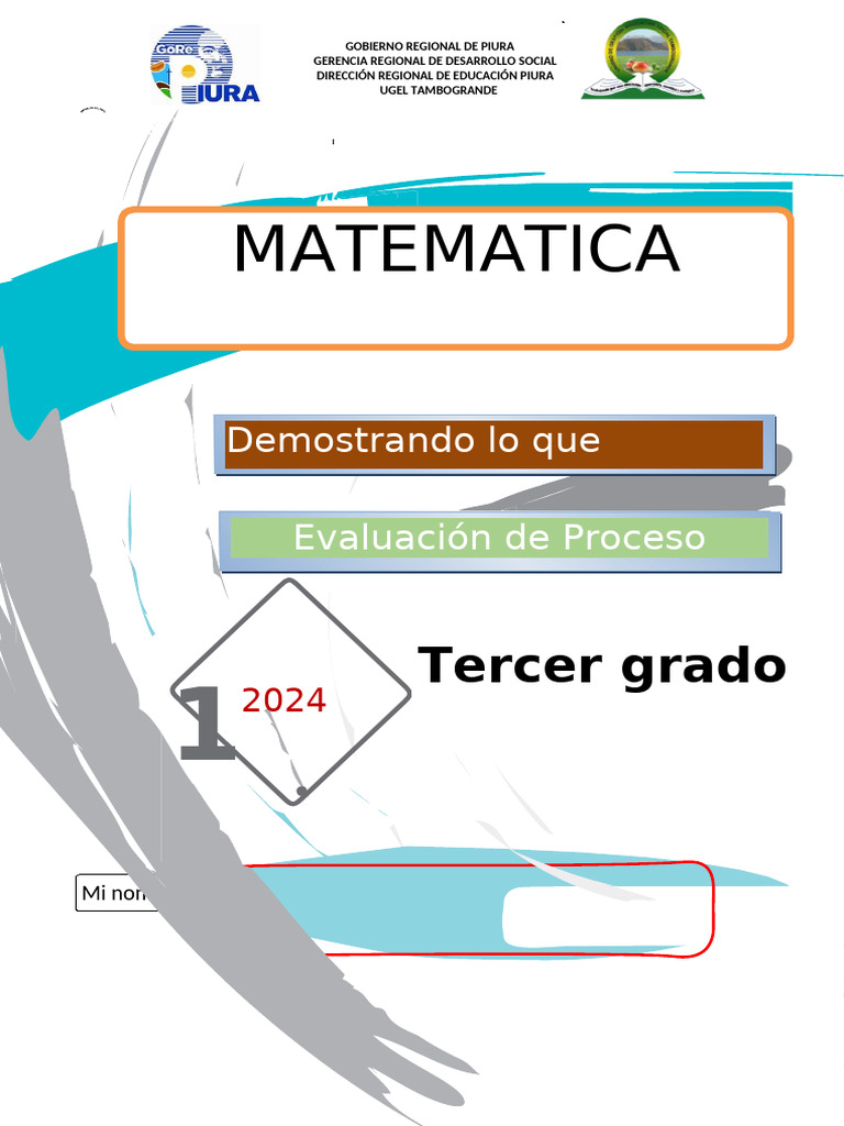 3er grado MATEMATICA EVAL. PROCESO- TALLER JULIO | PDF
