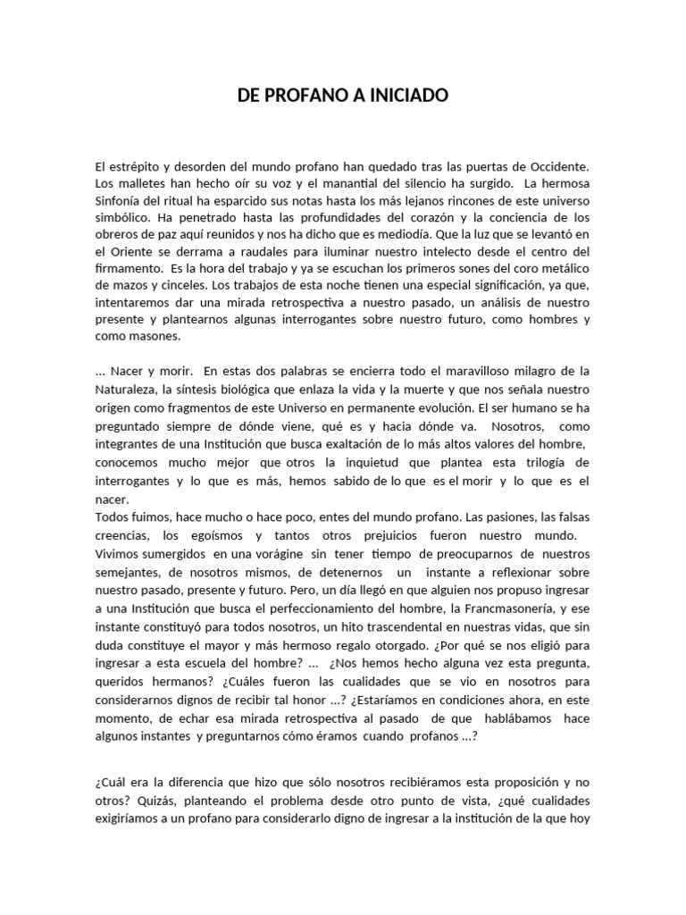 De Profano A Iniciado Actual | PDF