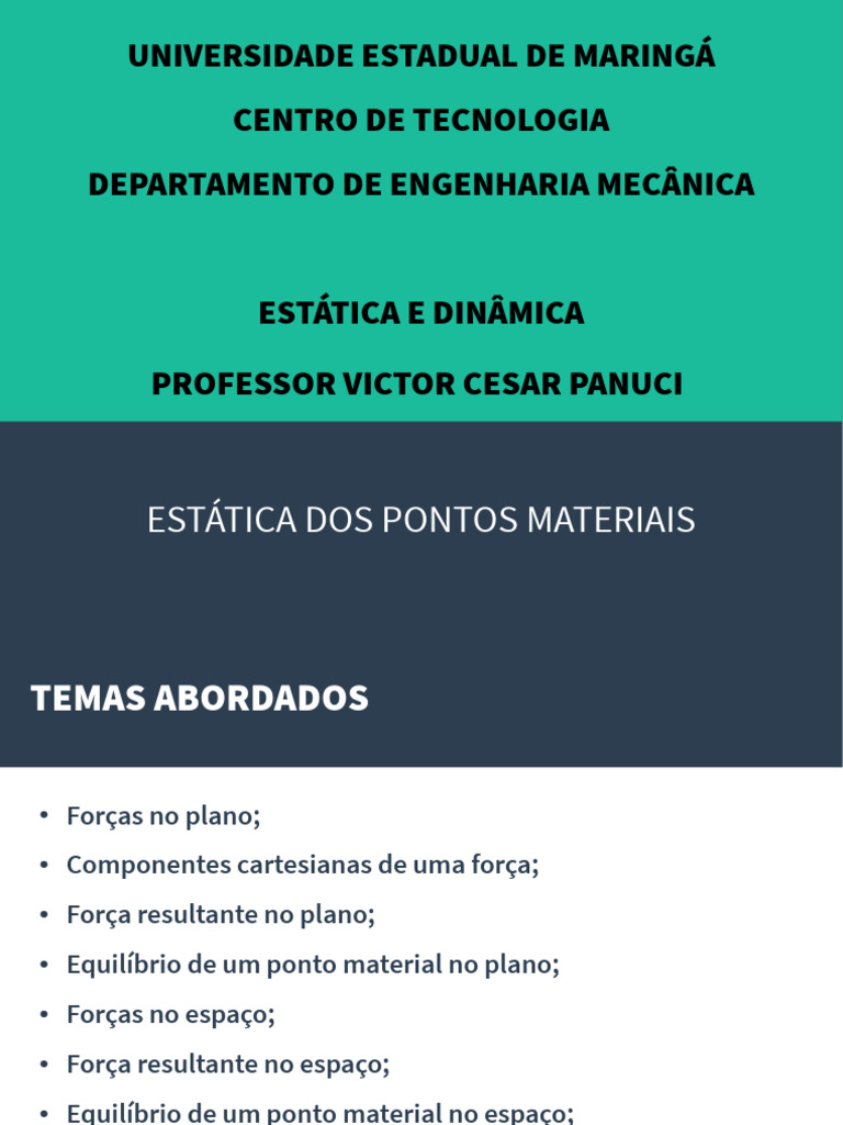 2-Estática Dos Pontos Materiais | PDF