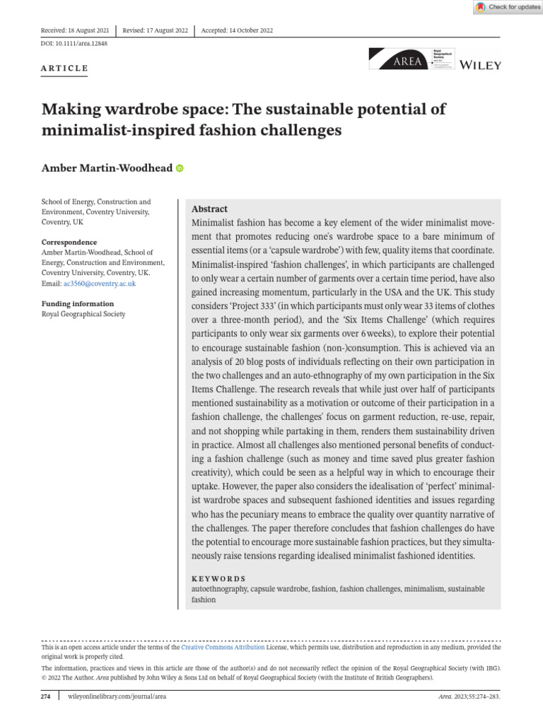 Area - 2022 - Martin Woodhead - Making Wardrobe Space The Sustainable ...