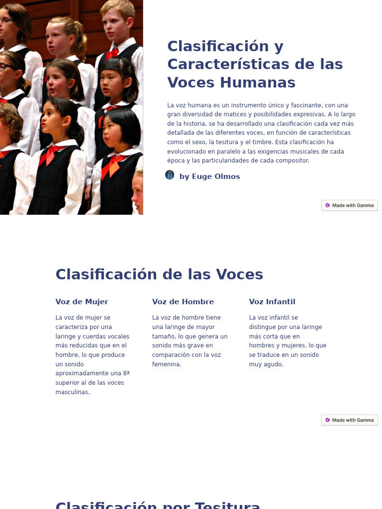 Clasificacion y Caracteristicas de Las Voces Humanas | PDF