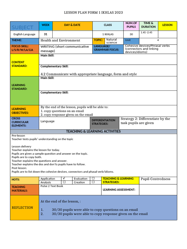 LP Eng 1 Ikhlas 2023 | PDF